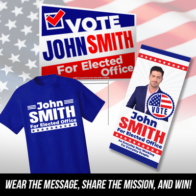 Political Campaign Starter Kit | Yard Signs, Push Cards & Shirts