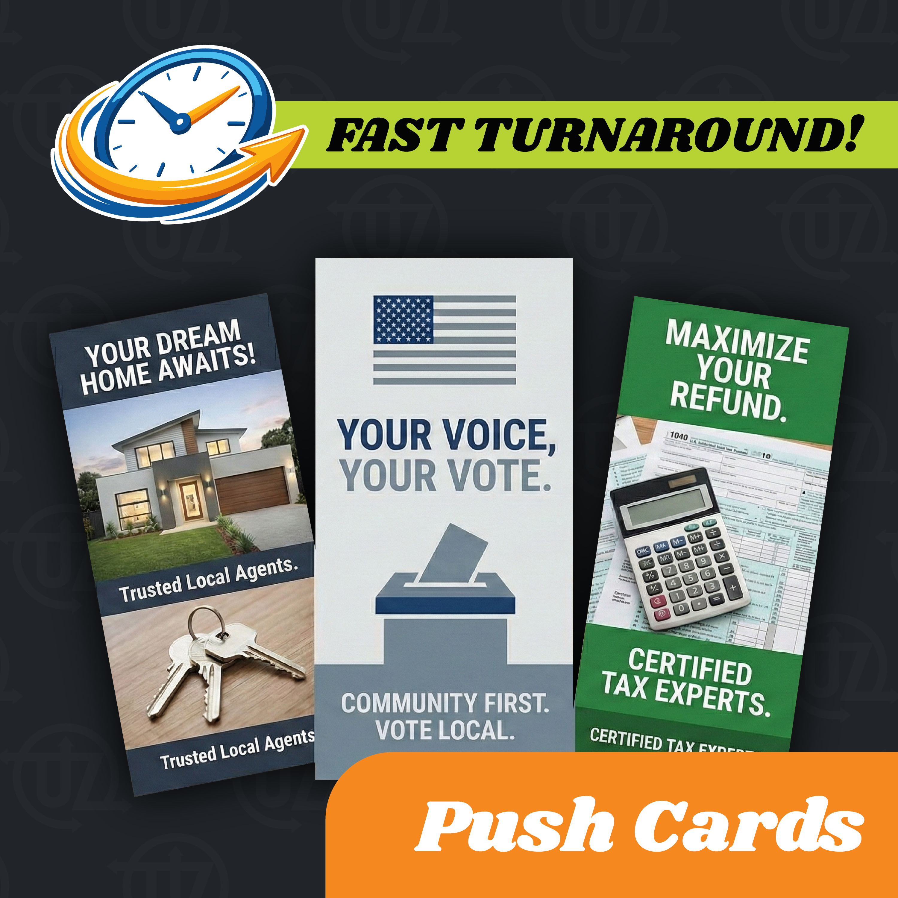 Push Cards Printing (4x9) | Fast Turnaround | UZ Marketing